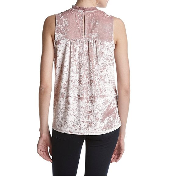 Adiva | Tops | Womens Adiva Rose Crushed Velvet Floral Embroidered Top ...
